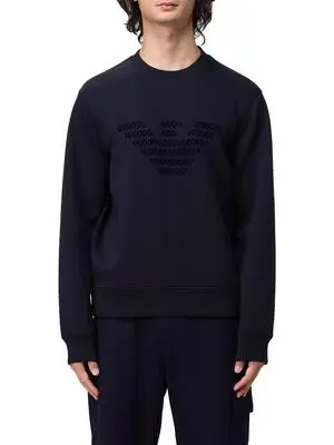 Emporio Armani Cotton Blend Zip-up Sweatshirt - Navy