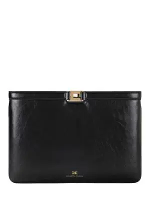 Elisabetta Franchi Faux Leather Clutch - Black