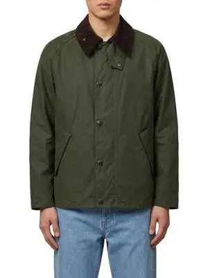 Barbour Transporter Oversized Waxed Cotton Casual Jacket - Olive