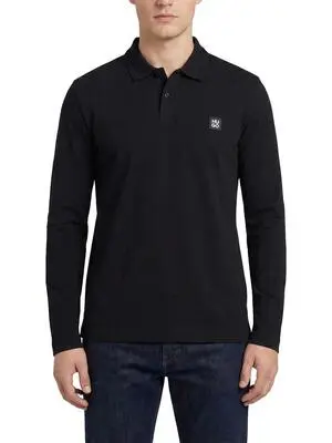 Hugo Stretch Cotton Polo Shirt - Black