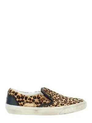 GOLDEN GOOSE Animal Print Pony Hair Slip-on Sneakers - Multicolor