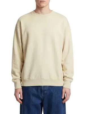 Auralee Relaxed Fit Long-sleeved Cotton Crewneck Sweatshirt - Yellow
