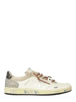 Premiata Clay Leather And Suede Sneakers - Grey