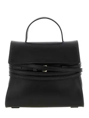 Moschino Leather Tie Detail Mini Handbag - Black