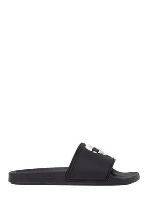 Karl Lagerfeld Embossed Logo Slides - Black