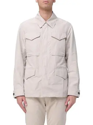 Eleventy Cotton Blend Jacket With Classic Collar And Patch Pockets - Sand