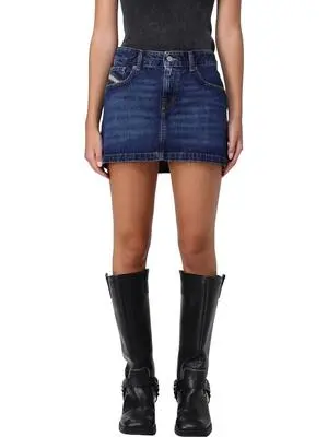 DIESEL® Slim Fit Five-pocket Denim Mini Skirt - Blue