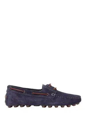 TOD'S Suede Loafers With Tie Fastening - Blue