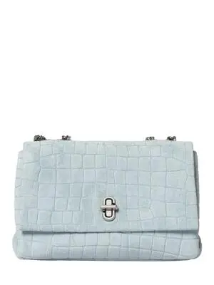 Marc Jacobs Dual Crocodile Print Suede Bag - Blue