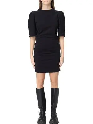 Isabel Marant Étoile Puff Sleeve Ruched Dress - Black