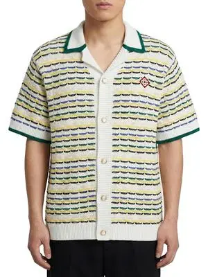 Casablanca Crochet Cotton Shirt - Red