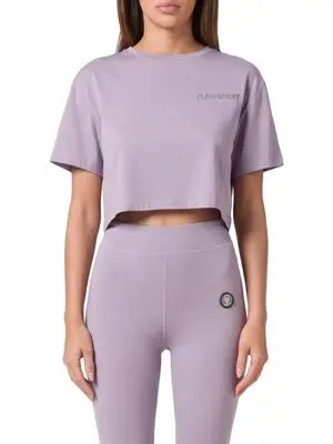 PLEIN SPORT Crop Cotton T-shirt - Violet
