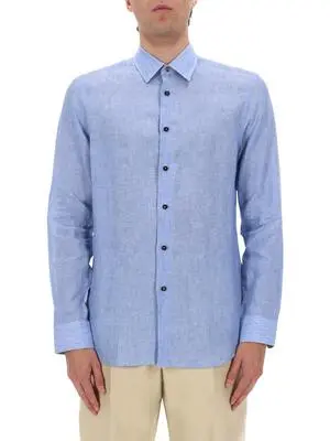 Paul Smith Classic Linen Shirt - Blue