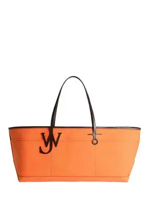 JW Anderson Anchor Monogram Canvas Shoulder Bag With Leather Handles - Orange