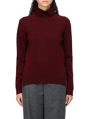 JIL SANDER Ribbed Pure Wool Turtleneck Sweater - Cherry