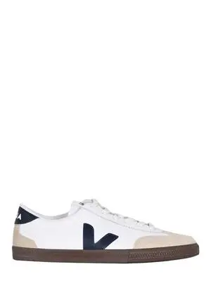 VEJA Volley Low Top Sneakers In O.t. Leather With Contrast Logo - White