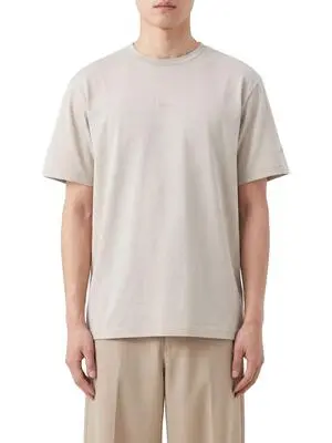 TATRAS Crewneck Cotton T-shirt With Tone-on-tone Logo On The Chest - Grey