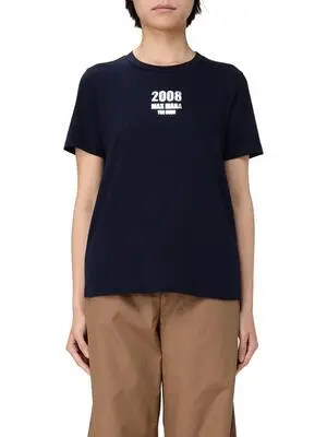 Max Mara T-shirt With Logo Detail - Blue