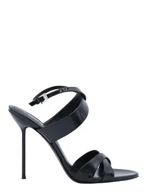 Paris Texas Lidia Calfskin Stiletto Sandals - Black
