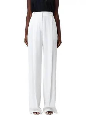 Elisabetta Franchi Wideleg Crêpe Trousers - Ivory