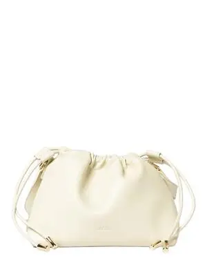 A.p.c. Ninon Mini Synthetic Leather Crossbody Bag With Drawstring Closure - Beige