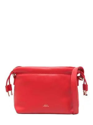 A.p.c. Ninon Mini Synthetic Leather Crossbody Bag With Drawstring Closure - Red
