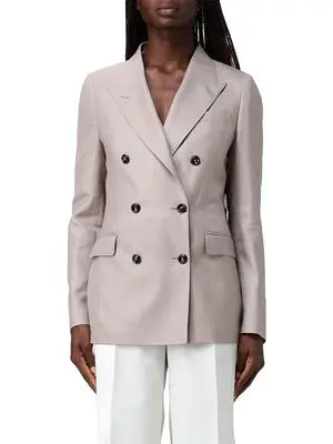 Tagliatore Double-breasted Blazer In Virgin Wool, Silk, And Linen - Grey