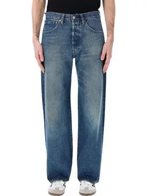 LEVI'S Straight Fit Cotton Denim Jeans With Worn Effect - Blue 1