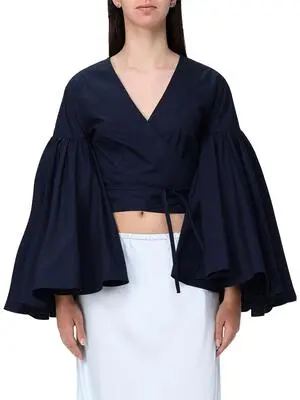 Jacquemus Paysan Wrap Top In Cotton - Blue