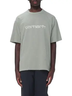 Carhartt Work In Progress Printed Logo Organic Cotton Crewneck T-shirt - Green