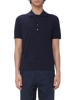 PAOLO PECORA Cotton And Silk Knit Polo Shirt - Blue