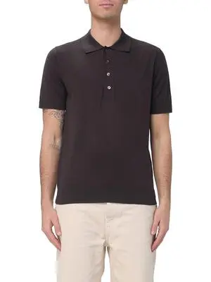PAOLO PECORA Cotton And Silk Knit Polo Shirt - Brown