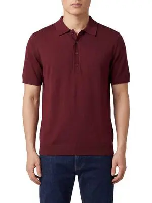 PAOLO PECORA Cotton And Silk Knit Polo Shirt - Red