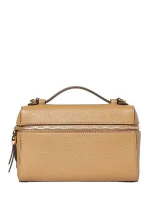 Tory Burch Tory Burch Romy Mini Grained Leather Handbag With Double Zip Hazel