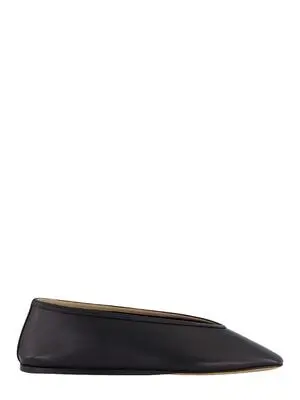 Le Monde Beryl Leather Ballerinas - Black