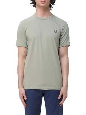 Fred Perry Cotton T-shirt With Mini Logo Ecru