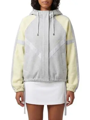 Attico Block Cotton Hooded Bomber Jacket - Grey