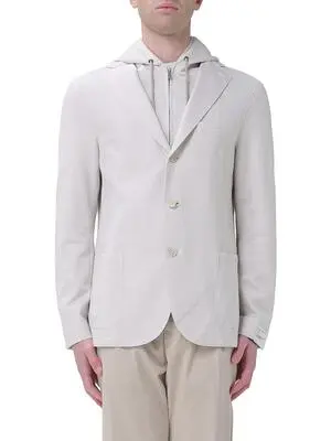 Eleventy Tailored Jacket With Hooded Underlayer - Sand