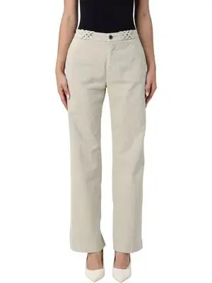 MASON'S Tailored Trousers With Decorative Waistband - Sand