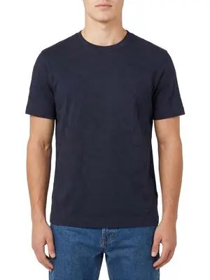 Emporio Armani Crew Neck Cotton And Silk Blend T-shirt - Blue