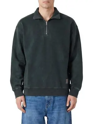 Carhartt Work In Progress Long-sleeved Cotton Polo Shirt With Zip Closure - Black