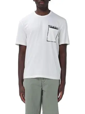 BLAUER. Printed Cotton T-shirt - Ice
