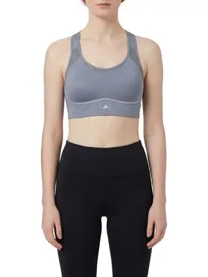Adidas By Stella McCartney Cropped Technical Fabric Top - Grey
