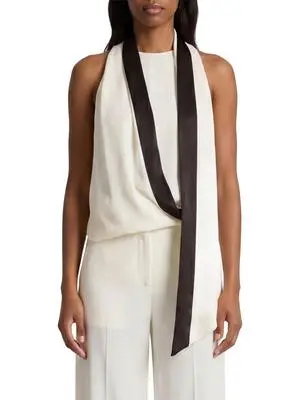 Alberta Ferretti Sleeveless Viscose Twill Top With Abstract Pattern - Multicolor
