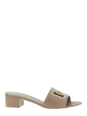 Dolce & Gabbana Embellished Block Heel Sandals - Grey