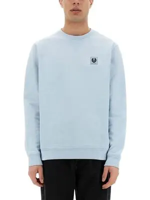 Belstaff Cotton Crewneck Sweatshirt - Gnawed Blue