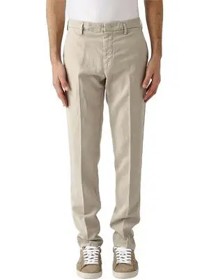 DONDUP Linen And Cotton Blend Chino Trousers - Sand