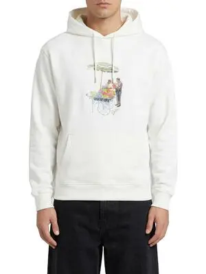 Drole De Monsieur Drôle De Monsieur Fleuriste Printed Cotton Hoodie White