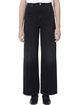 TOTEME Cotton Denim Wide-leg Jeans - Black