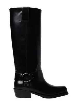 Valentino Garavani Knee High Buckled Boots - Black